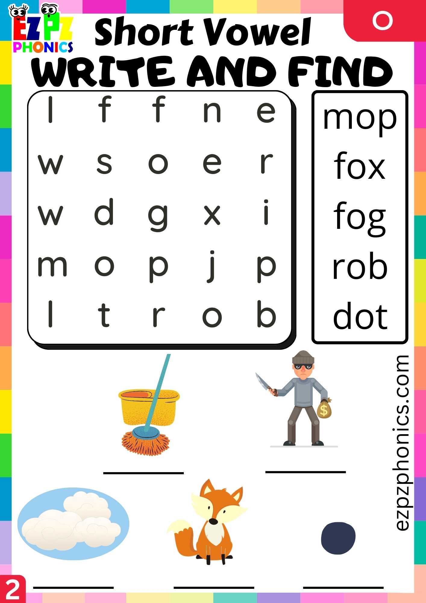 Group2 O Words Write And Find Short Vowel CVC Words Worksheet ... Group2 O Words Write And Find Short Vowel CVC Words Worksheet ...